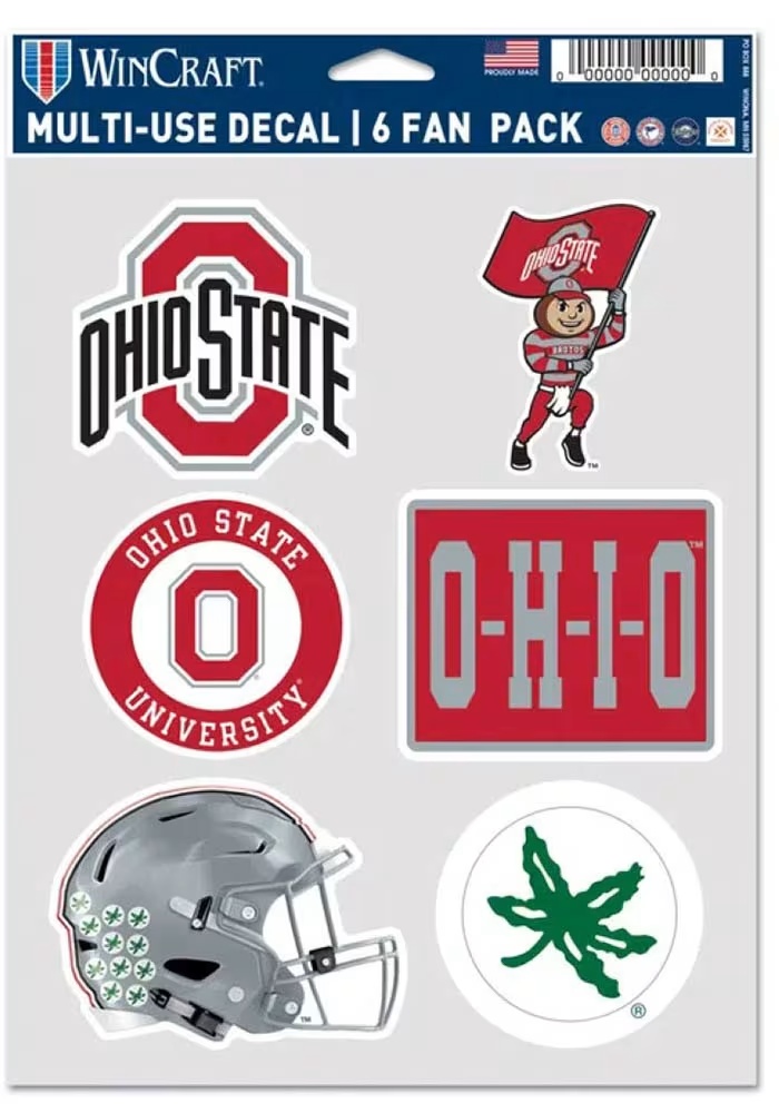 Ohio State Buckeyes Red 6pk Fan Decal - Official Big Ten Conference Store